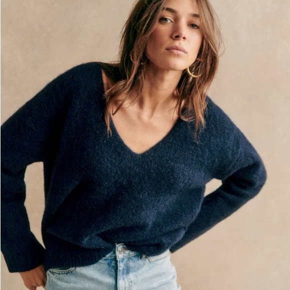 Sezane | Sweaters | Sezane Denisa Navy Sweater | Poshmark
